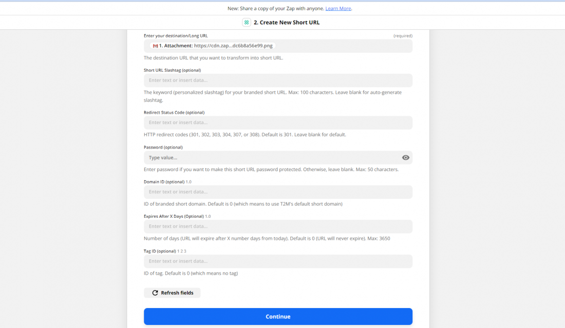 T2M URL Shortener integration with Zapier App to automatic workflow | T2M Blog